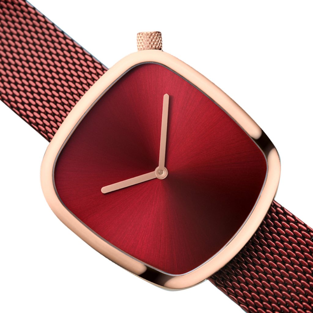 BERING's Pebble Red Analog Watch For Women - 18034-363