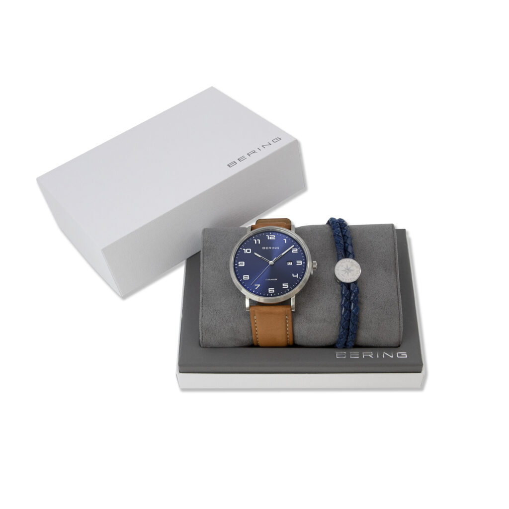 Bering Blue Analogue Watch With Bracelet For Men 18640-567-01 - Bering Time