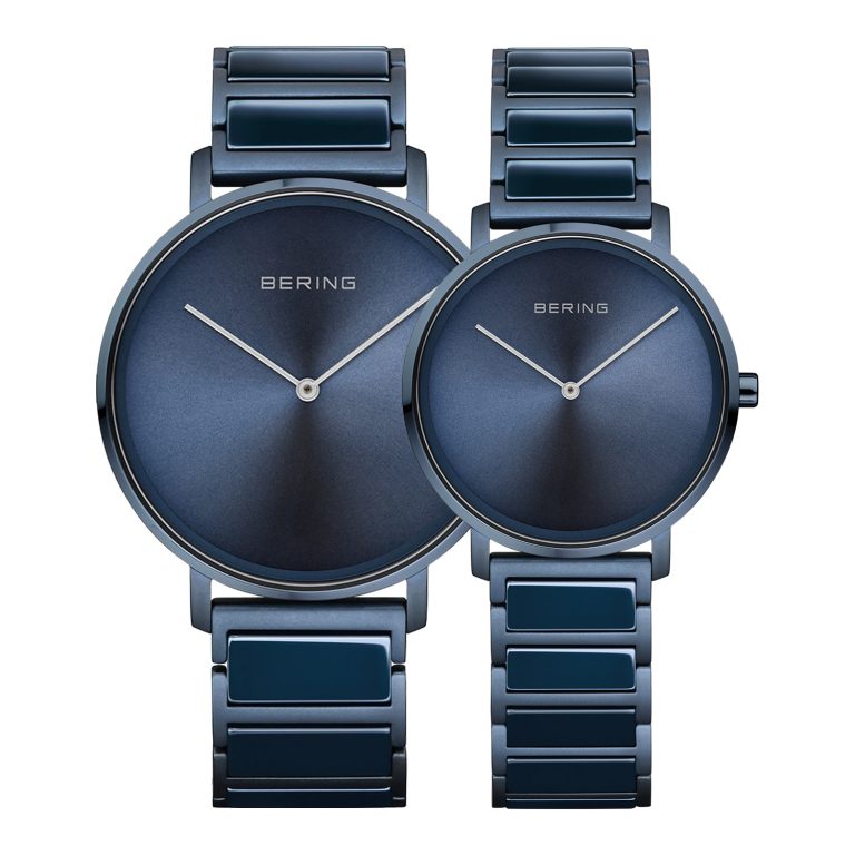 Bering Ceramic Blue Analogue Couple Watch - Bering Time